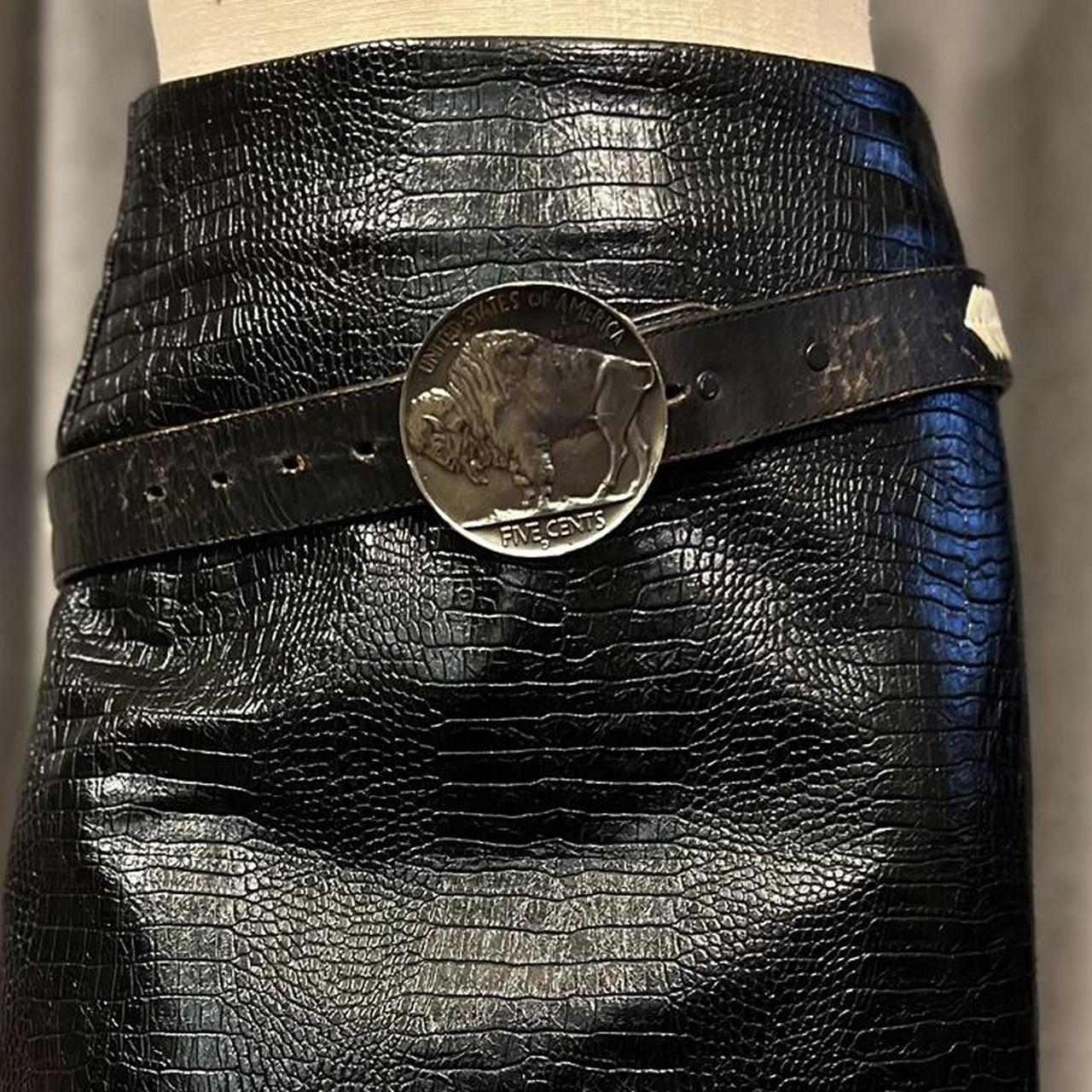 Vintage buffalo nickel belt buckle belt. Genuine... - Depop