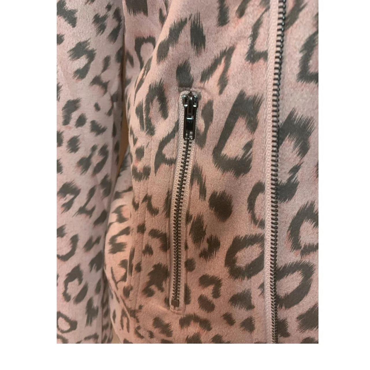 Andree By Unit Light Pink Leopard Motorcycle Jacket... - Depop