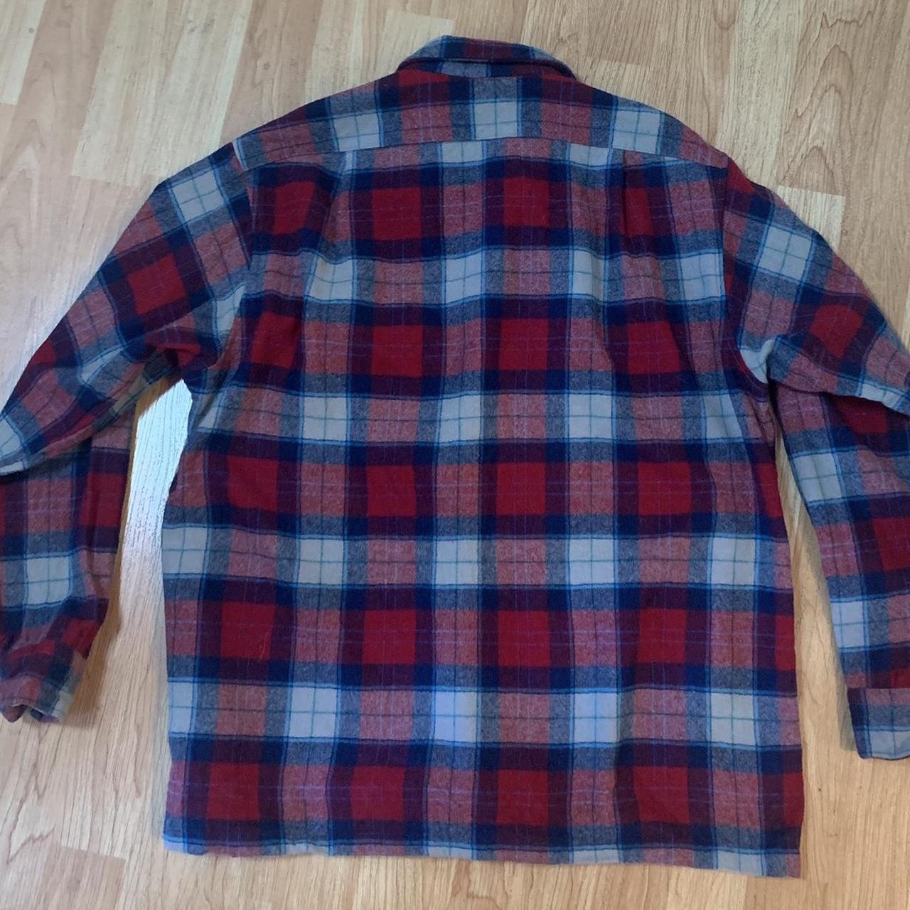 Vintage 1980’s Pendleton Red/Blue/Grey Flannel with... - Depop