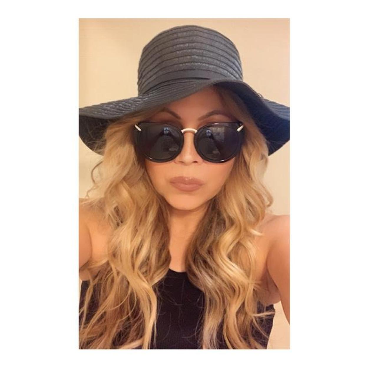 Wide Brim Black Sun Hat 🖤 This Stripe Embossed... - Depop