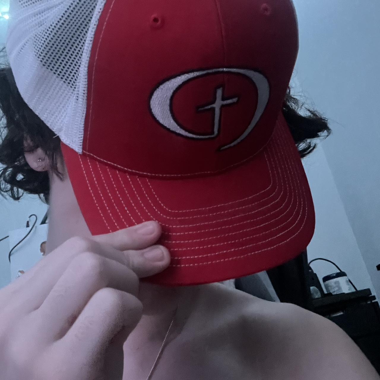Early 2000s Vintage Y2K Streetwear Red Snapback Hat... - Depop