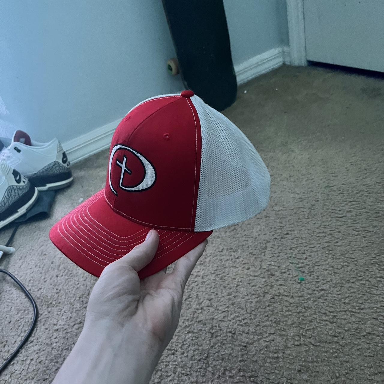 Early 2000s Vintage Y2K Streetwear Red Snapback Hat... - Depop