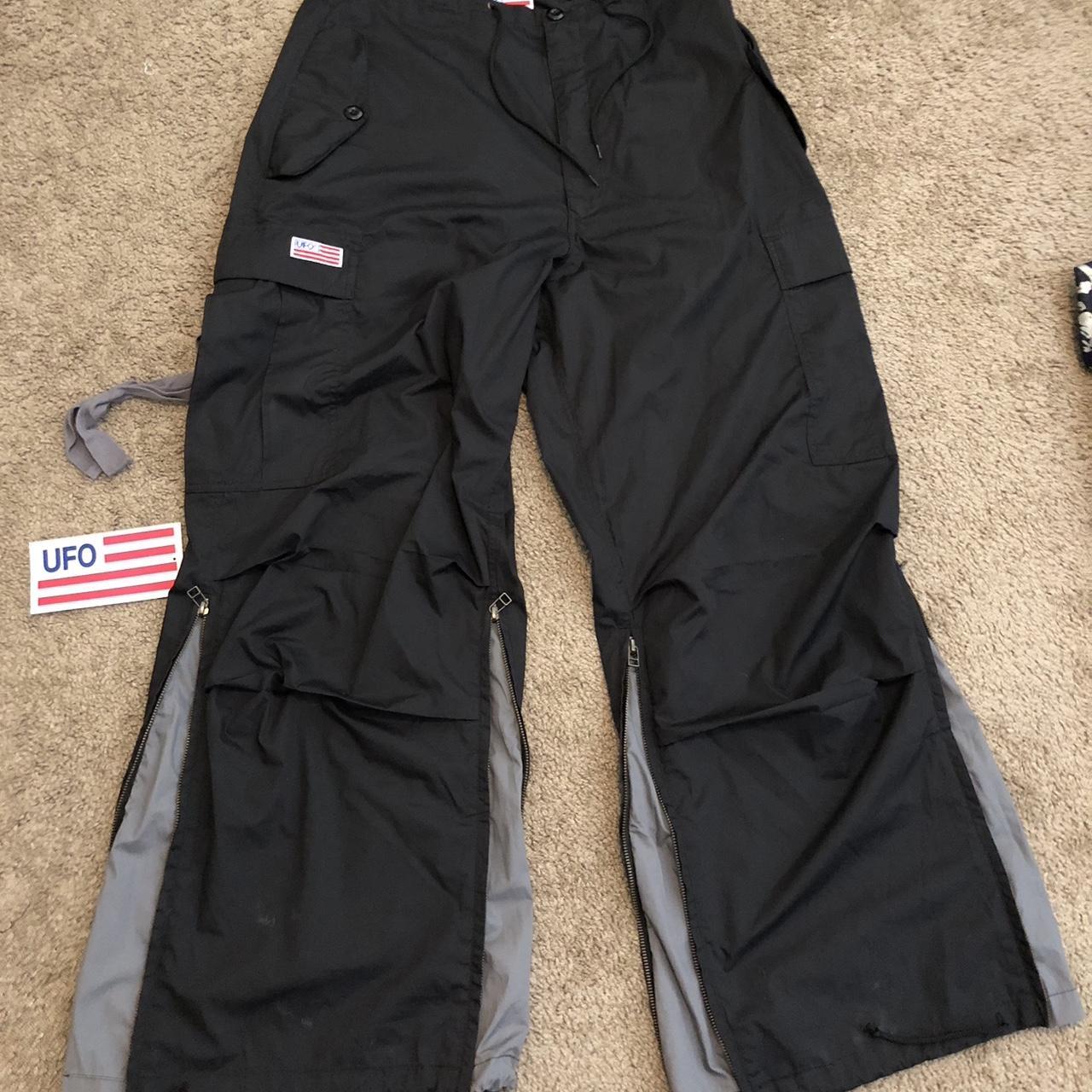 NO PAYPAL very baggy ufo cargo pants medium waist... | Depop