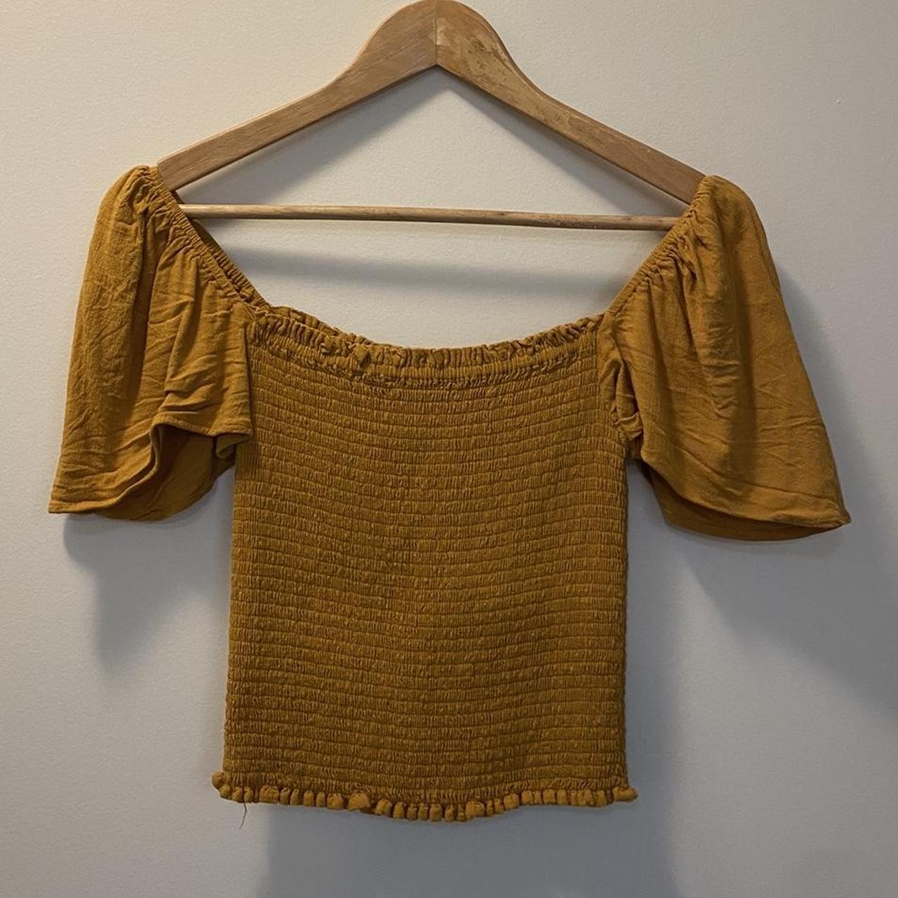 Ghanda Shirred Top - Mustard Yellow Perfect... - Depop