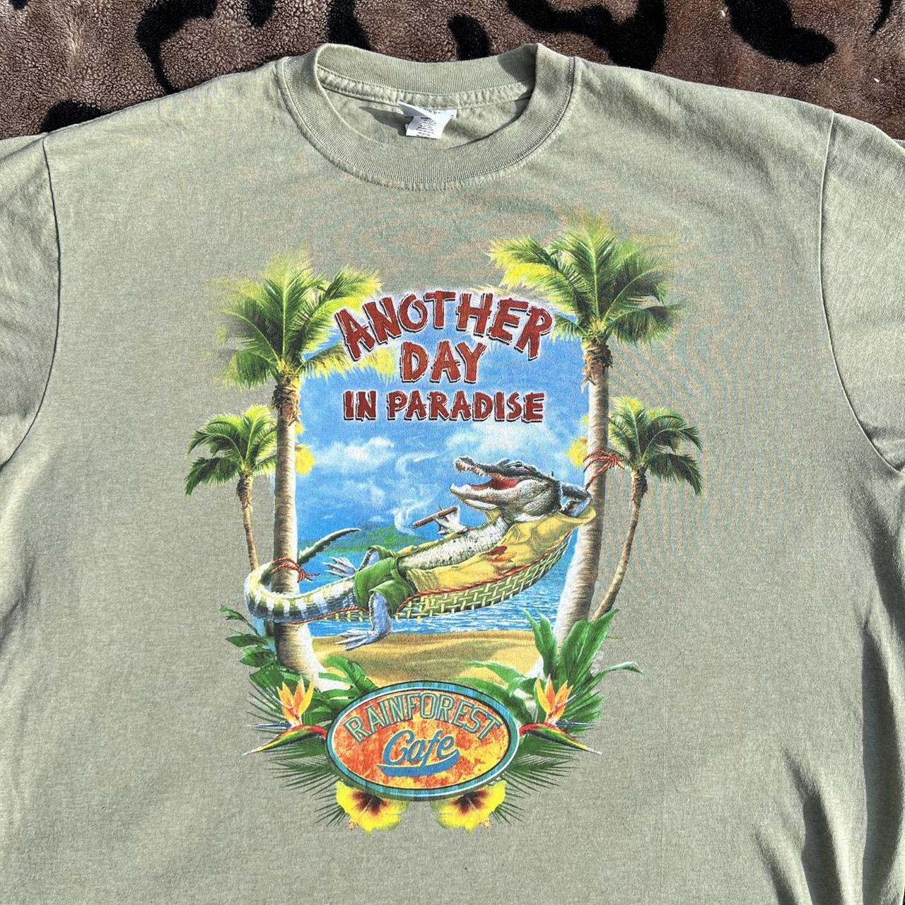 Rainforest cafe tropical gator beach graphic design... | Depop