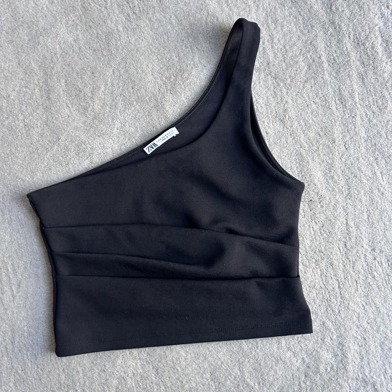 Zara one shoulder cropped top | Depop