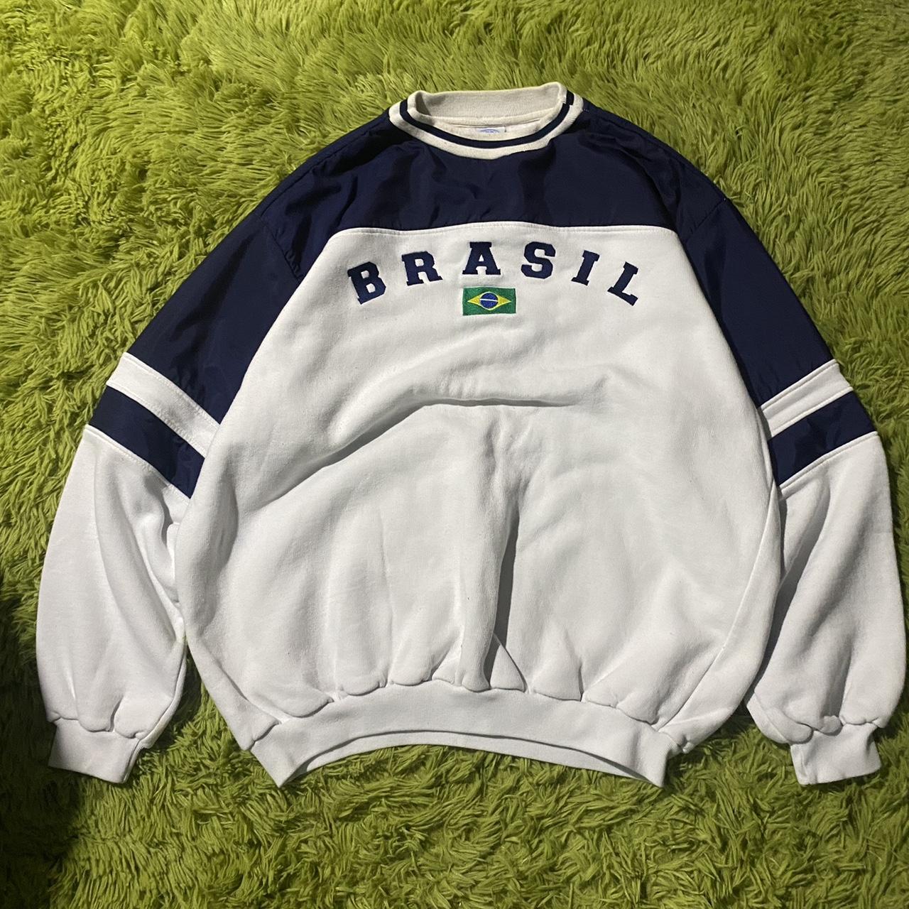 Vintage 90s Brazil crew neck No size tag but fits... - Depop