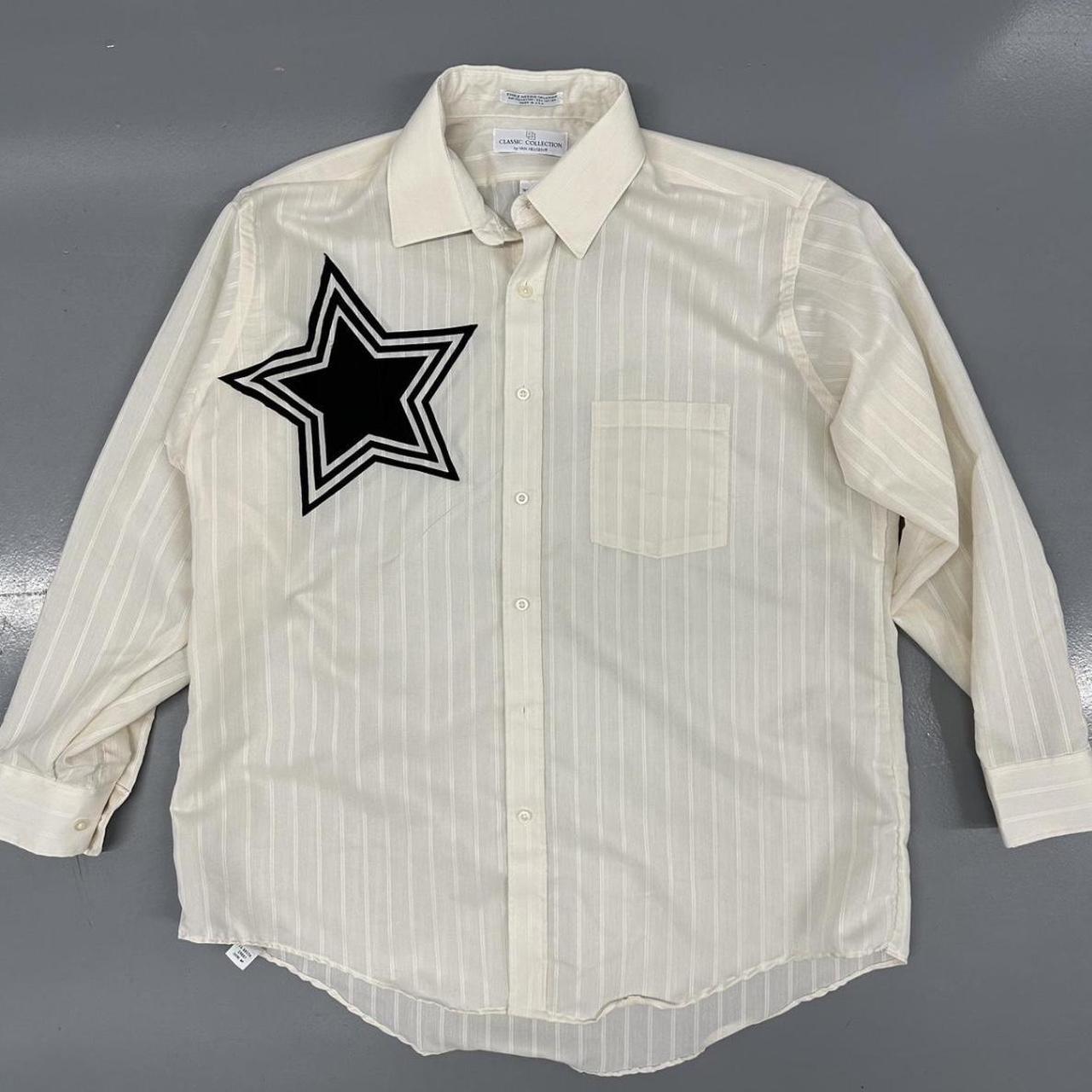 Y2K Star Print Button Up -custom Star print (may be... | Depop