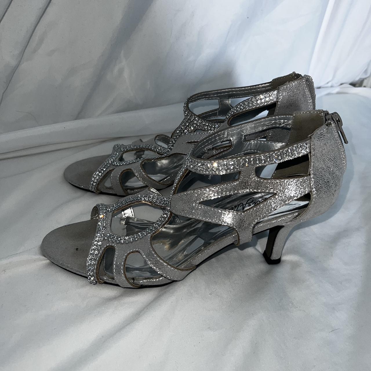 Easy Street Aline 2inch Heels Silver and sparkly!!... - Depop