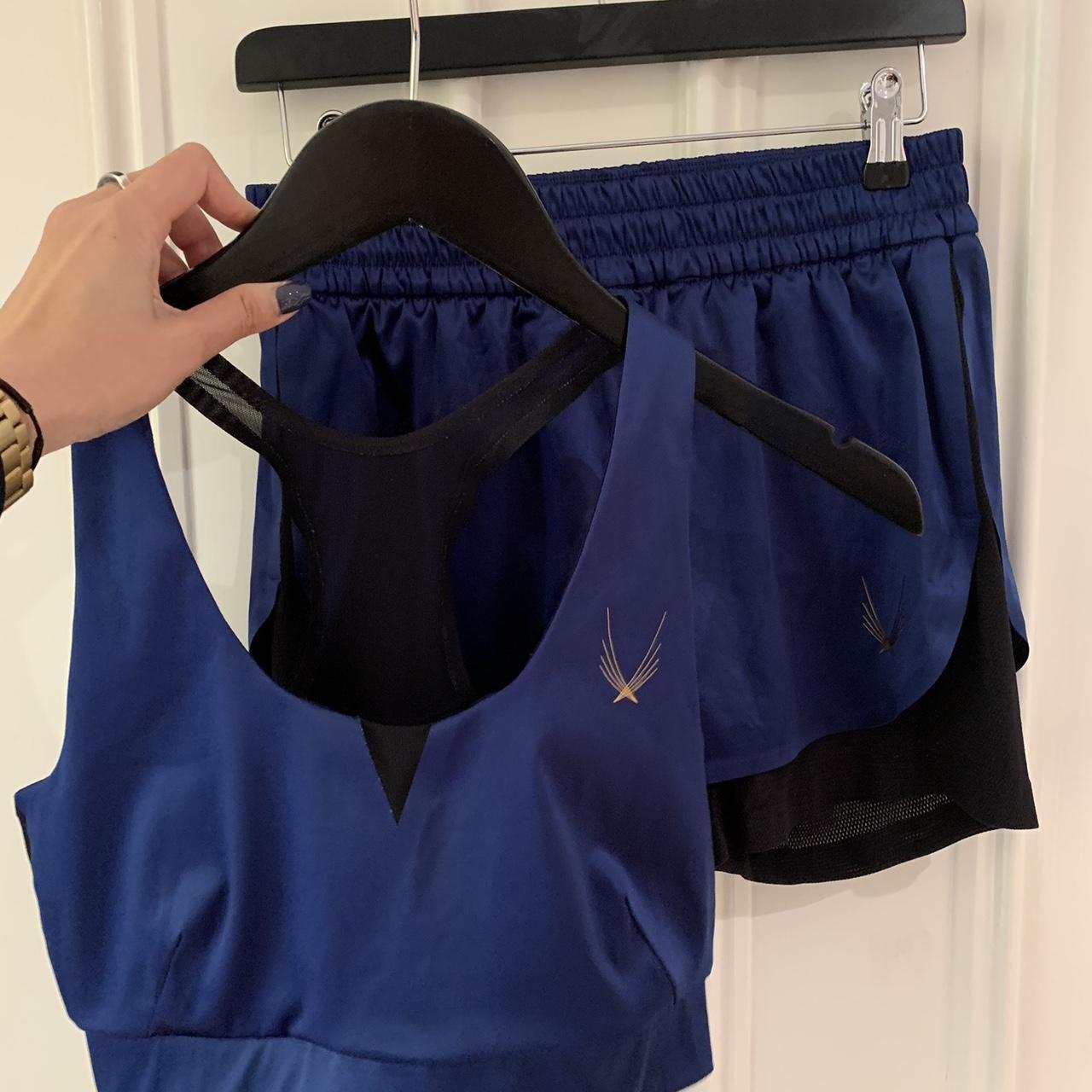 Lucas Hugh metallic blue workout set Top - size... - Depop