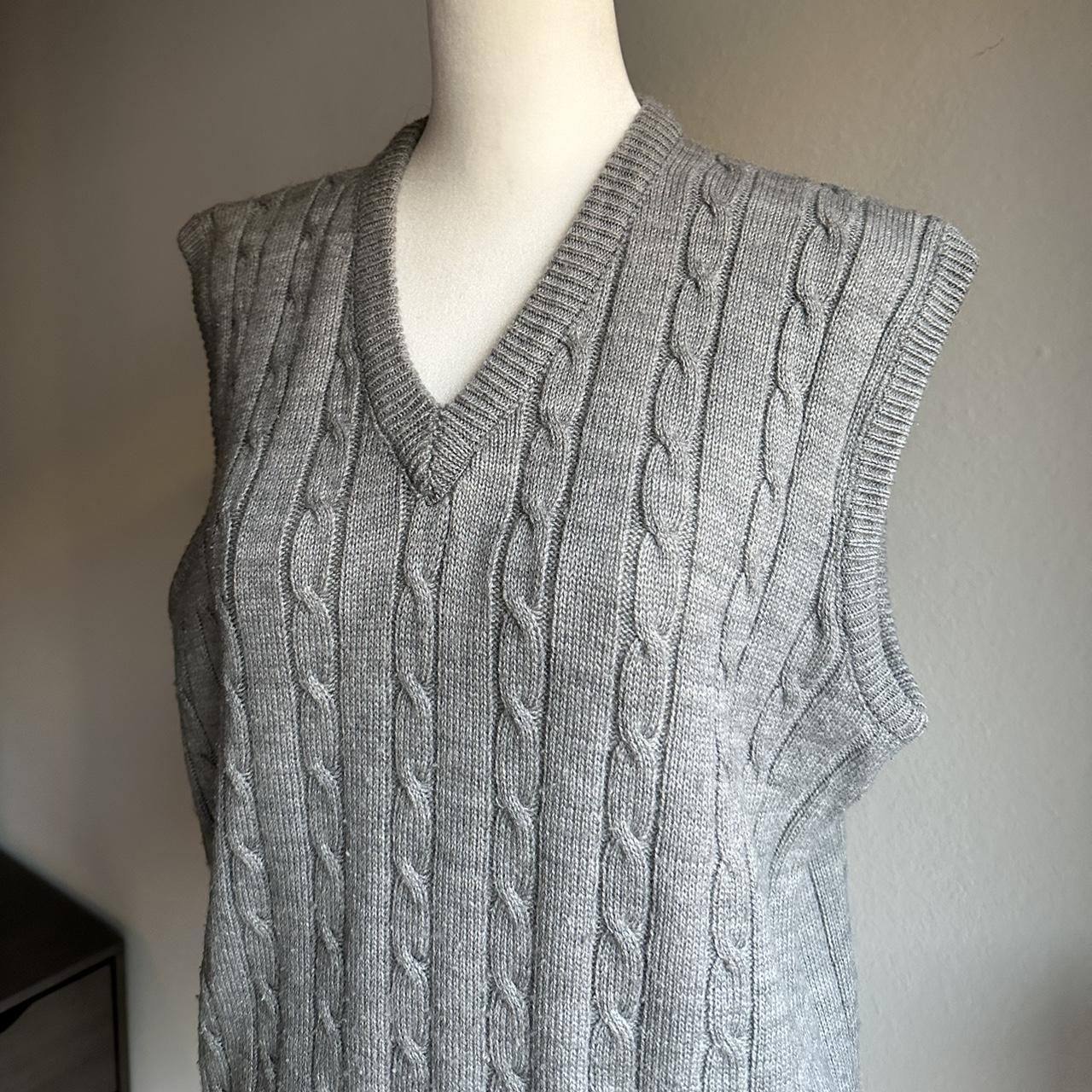 Gray sweater vest 100% acrylic gray sweater vest.... - Depop