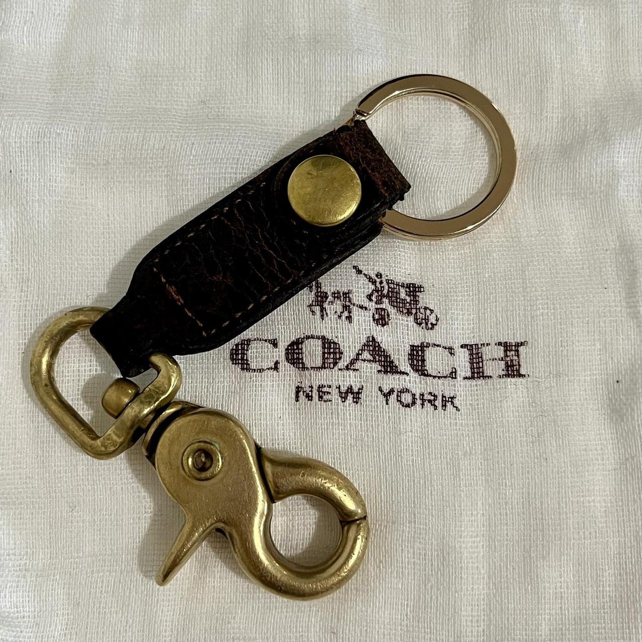 Coach vintage trigger snap keychain, leather is very... - Depop