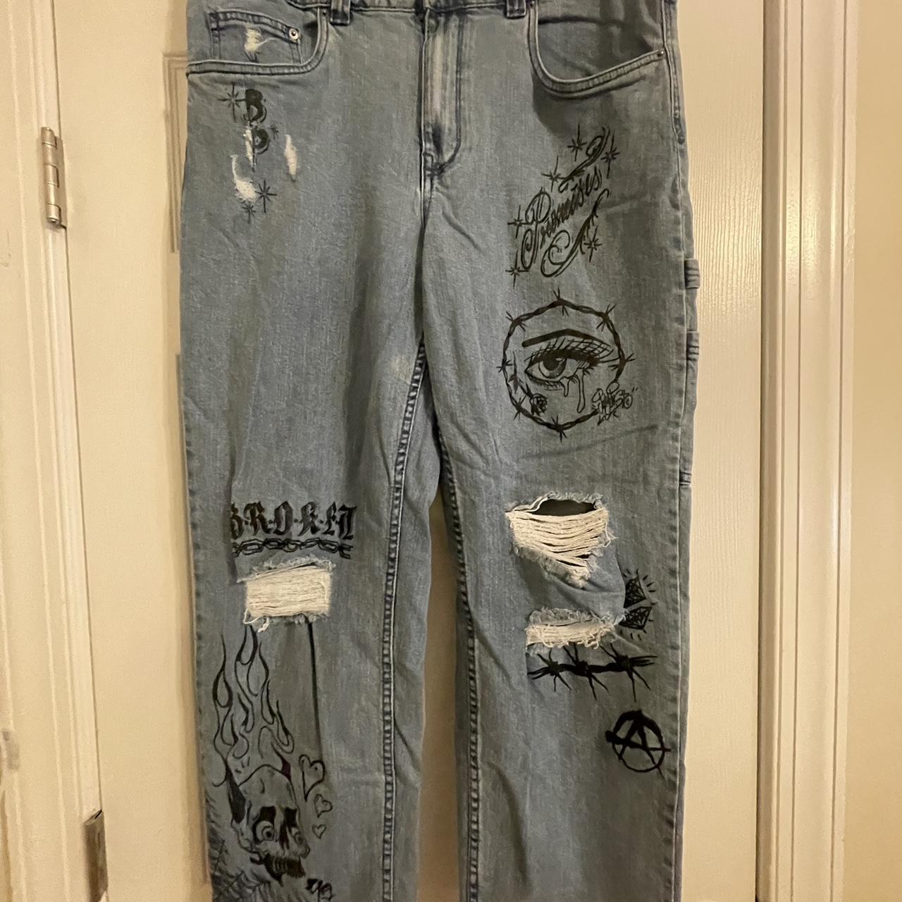 Broken promise baggy jeans - Depop