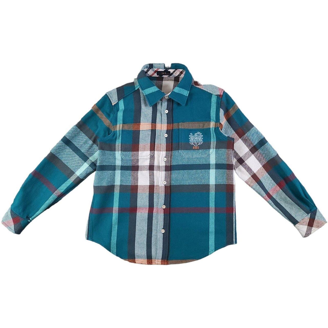 Daks Children's Girls Green Check Long Sleeve Button... - Depop