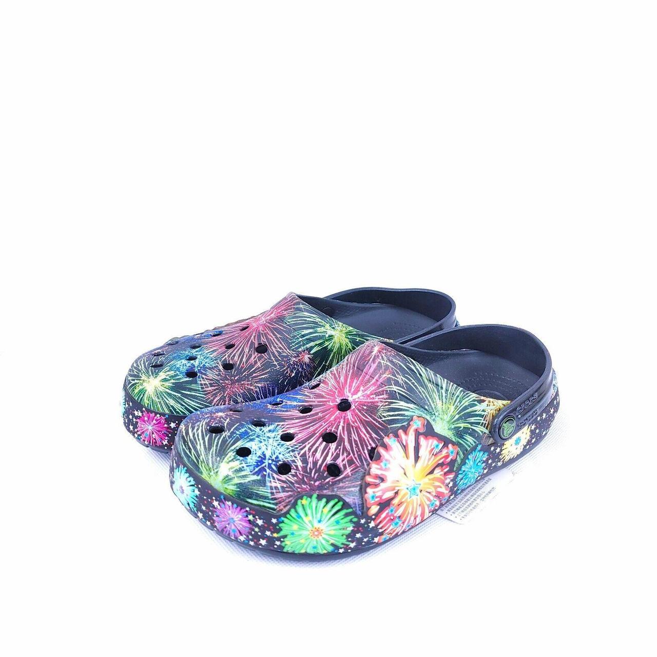 Crocband Crocs Unisex Black Multicoloured Light Up... - Depop