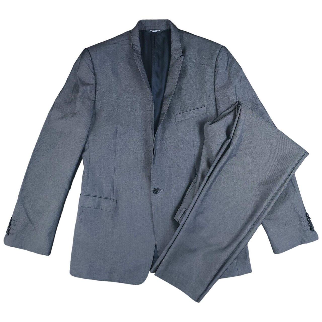 Dolce&Gabbana D&G Men's Grey Silk & Wool Blend Two... - Depop