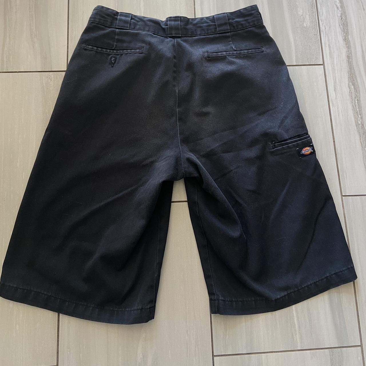 Black Dickies Y2K jorts, black baggy emo style... - Depop