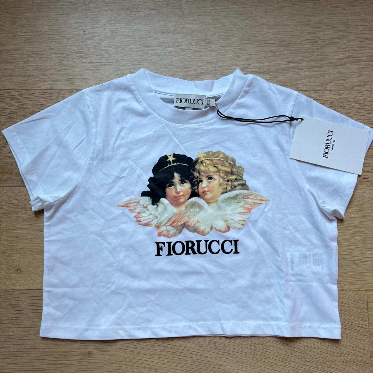 cute angel fiorucci crop tee in size s - Depop