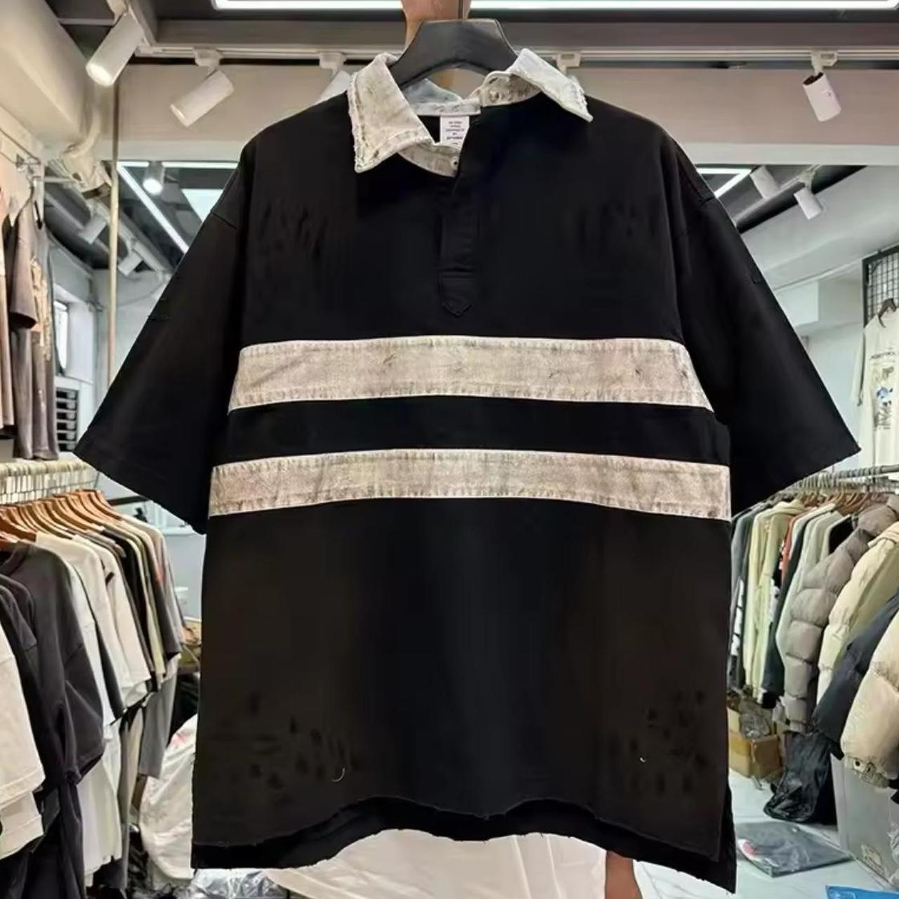 tattered polo design #y2k #streetwear #polo... - Depop