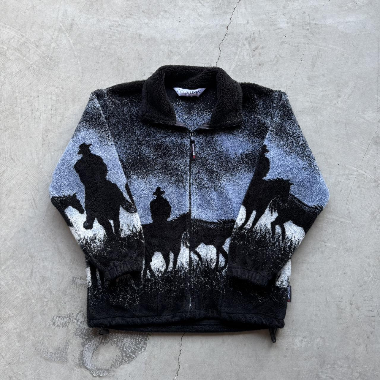 Vintage Cowboy Fleece Jacket - Depop