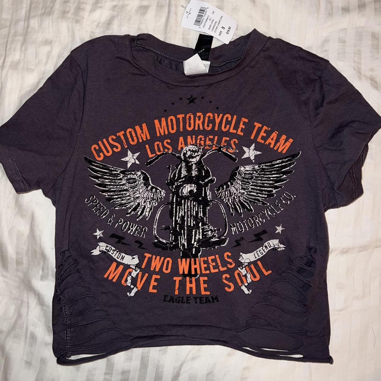 Brand: Windsor Biker-like crop top with rips in it... - Depop