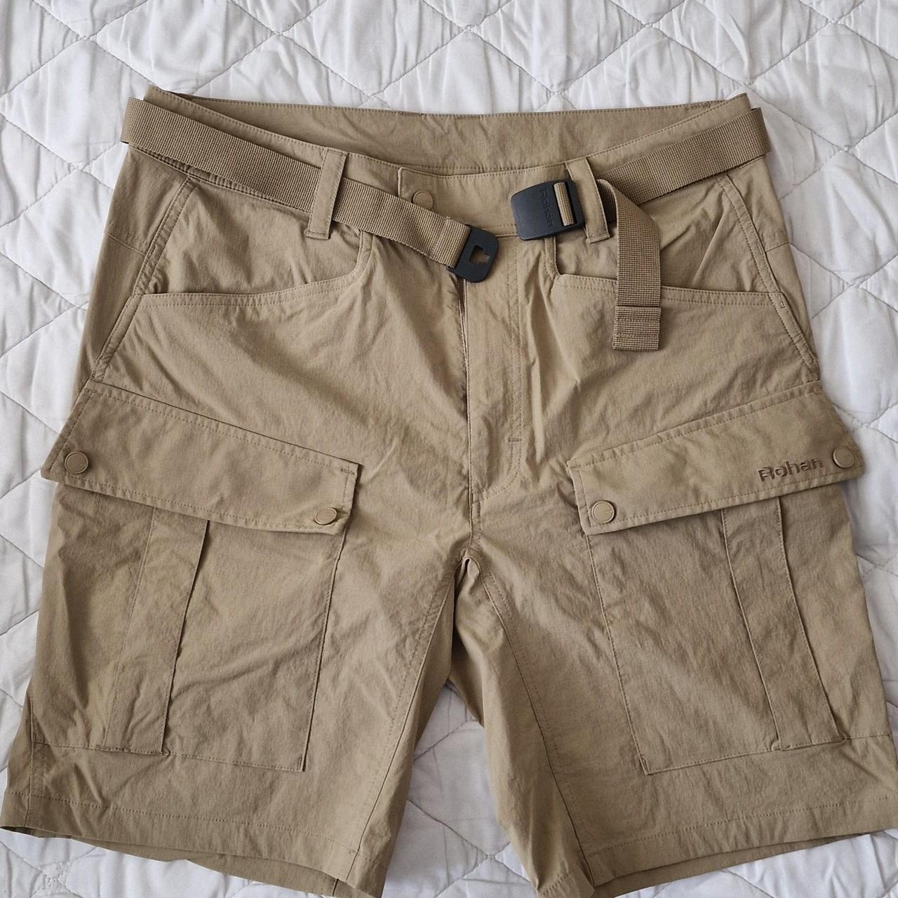 Rohan Tan and brown cargo shorts with multiple... | Depop