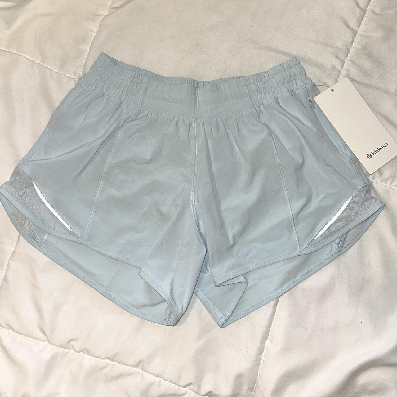 NEW WITH TAGS Powder Blue lululemon 4” Inseam Hotty... | Depop