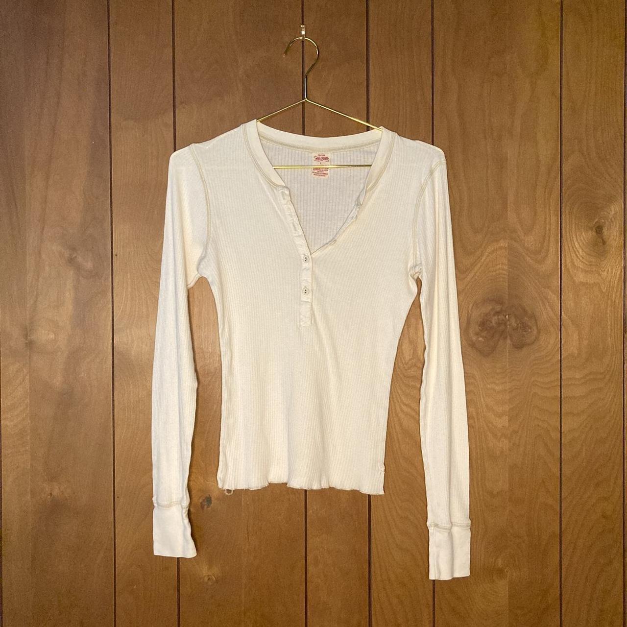 Vintage Abercrombie long sleeve shirt with front... - Depop