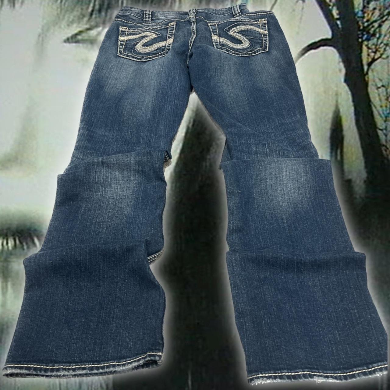 2000s “Silver Jeans Co.” flared blue jeans with back... - Depop