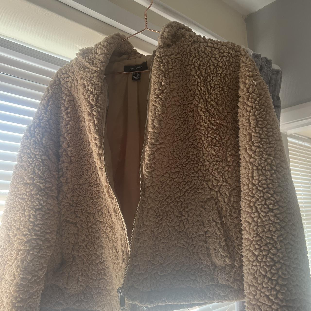 New look teddy coat Size small Lovely condition,... - Depop