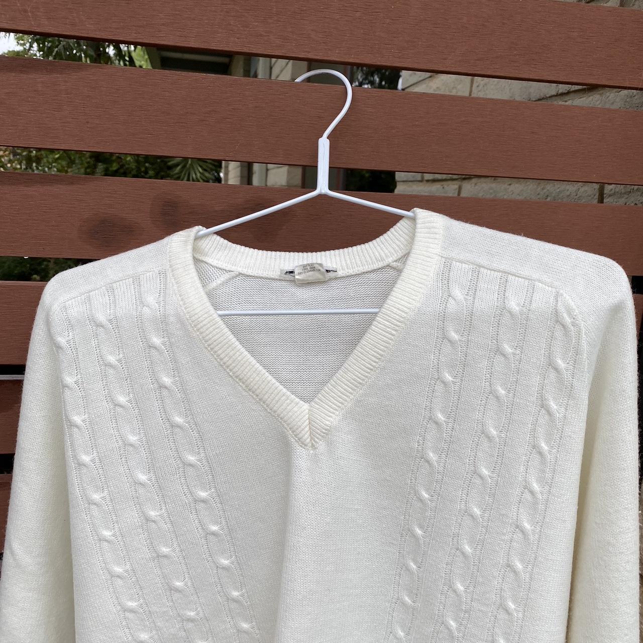 VINTAGE WHITE WOOL SWEATER super soft and great... - Depop