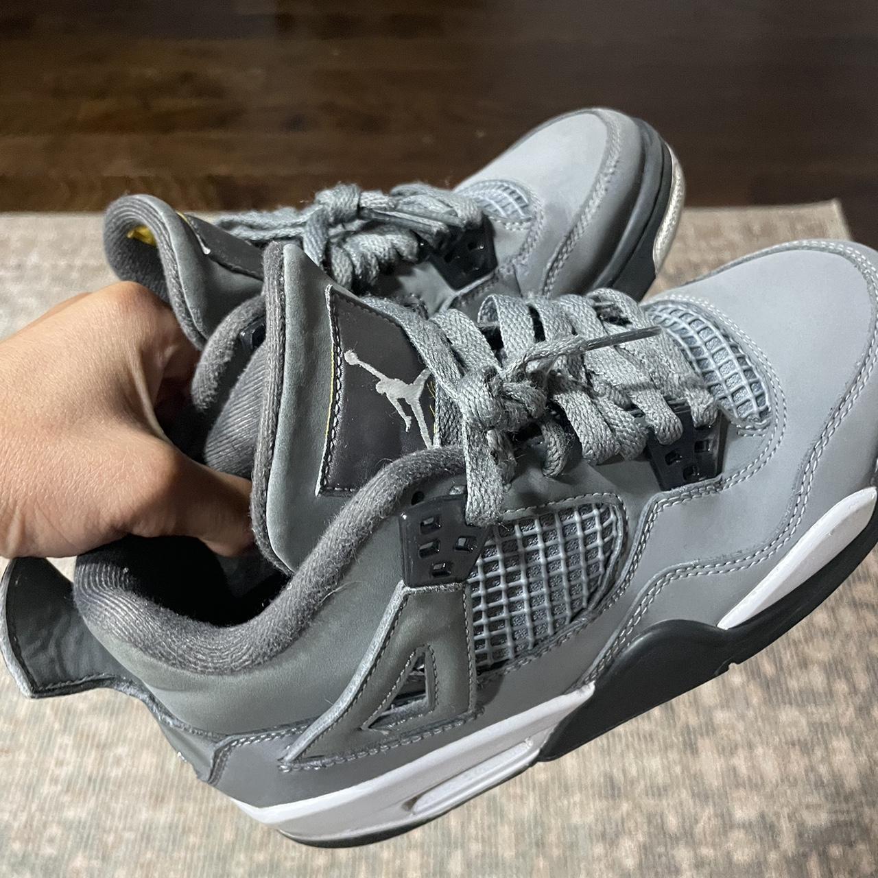 Jordan Grey and Black Trainers | Depop