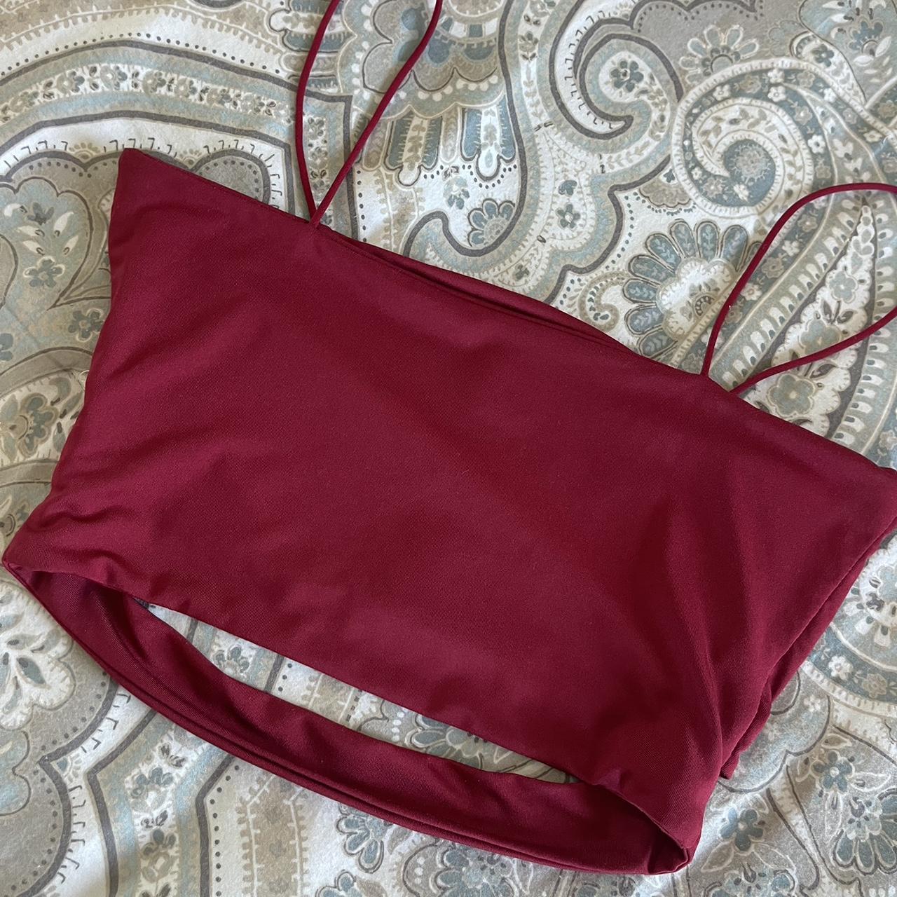 Cherry Red Spaghetti Strap Tank Top - Depop