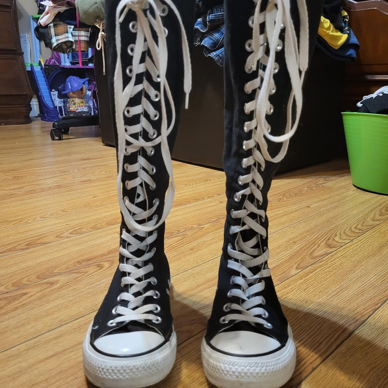 High Top Converse! Size 7 in women's Great... - Depop