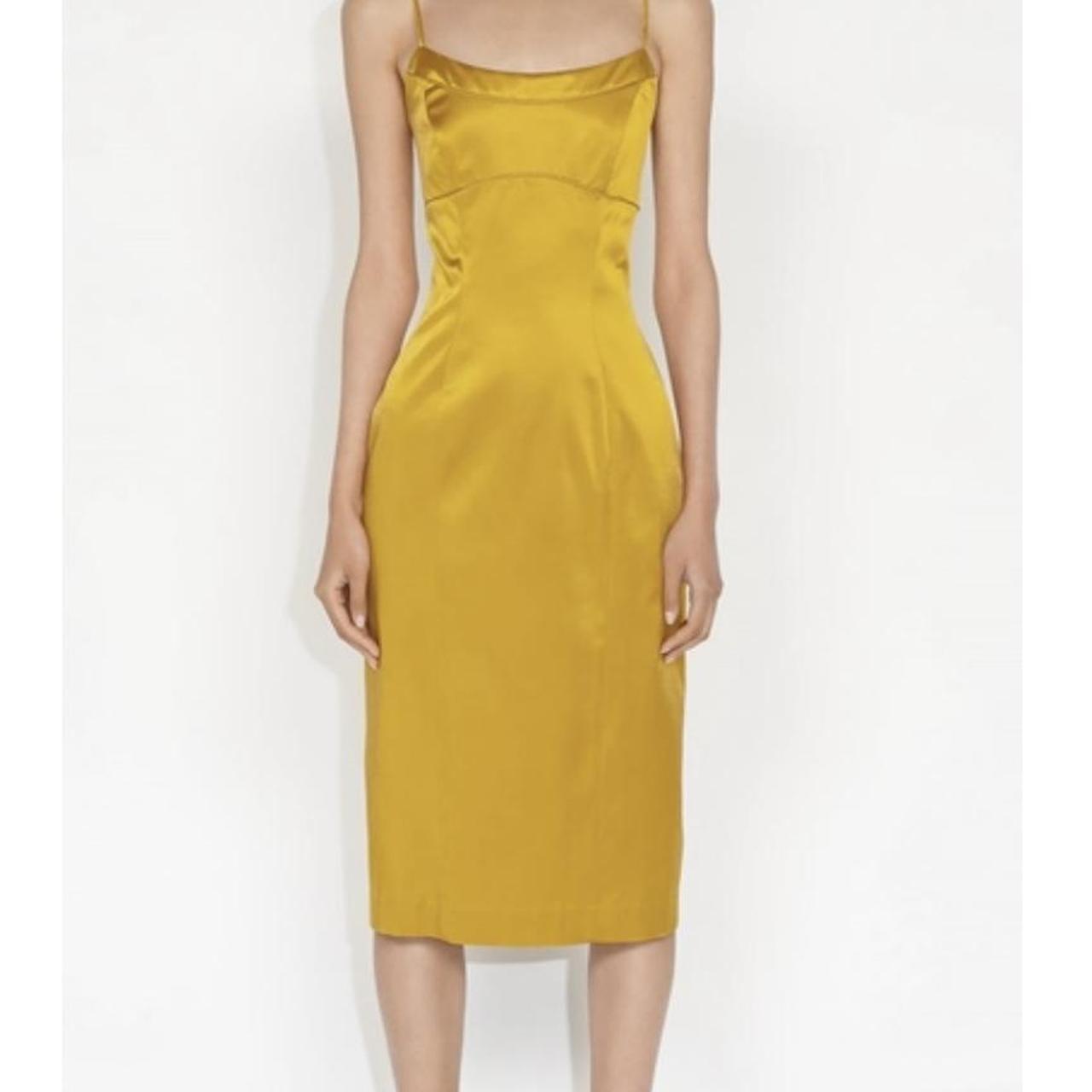 Stunning gold/mustard Cue cord dress, fits a size... - Depop