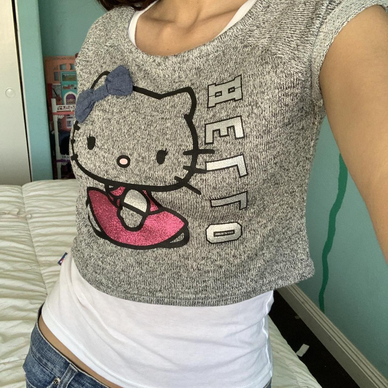 Y2k hello kitty top size youth large but fits like a... - Depop