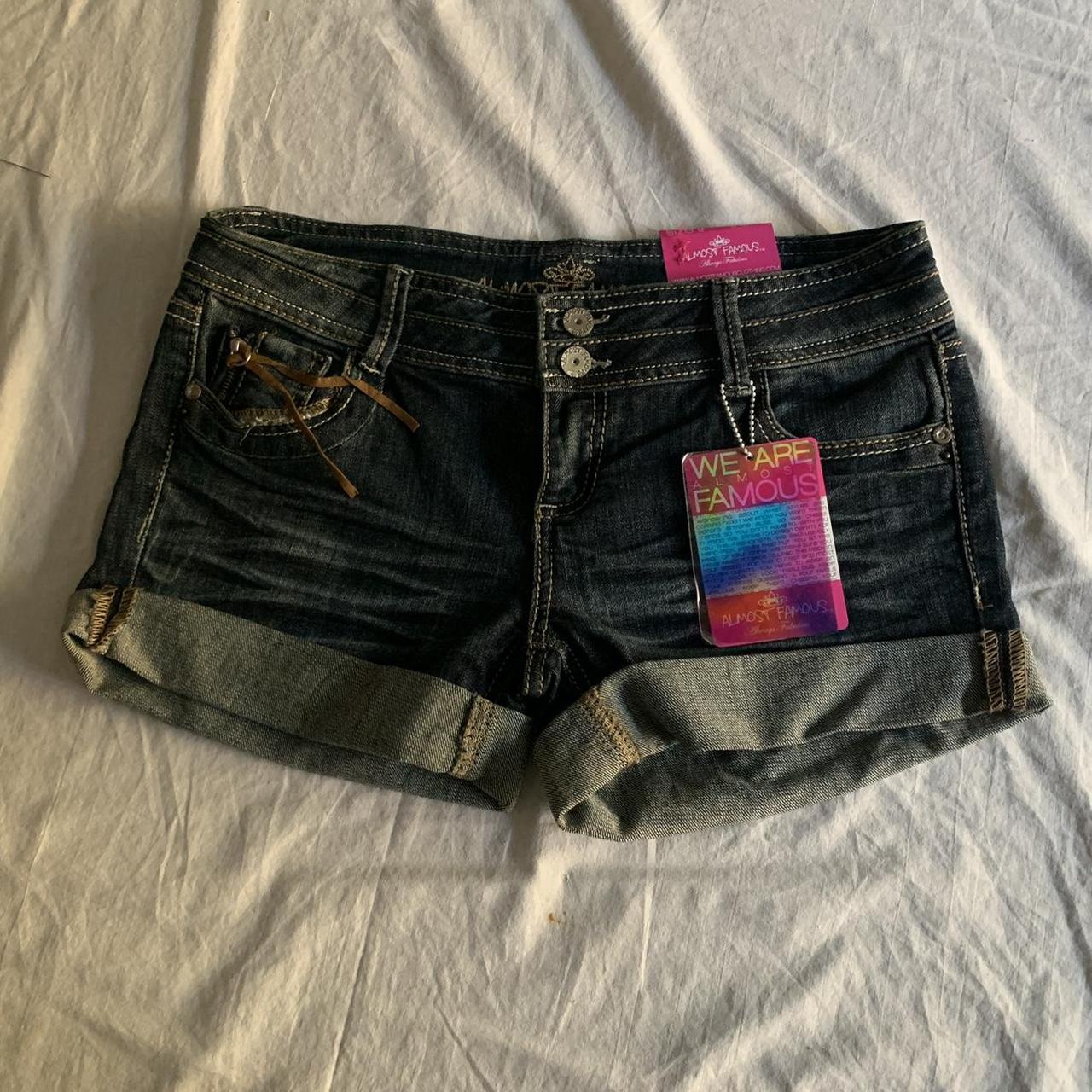 Vintage y2k shorts with little suede zipper... - Depop