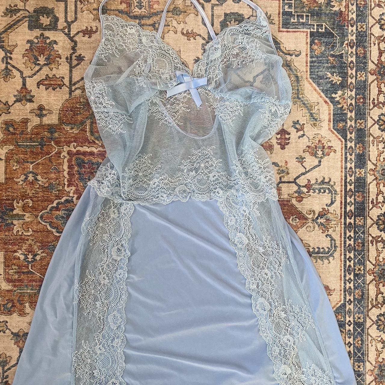 Gorgeous baby blue set 💎 Lace through the dress and... - Depop