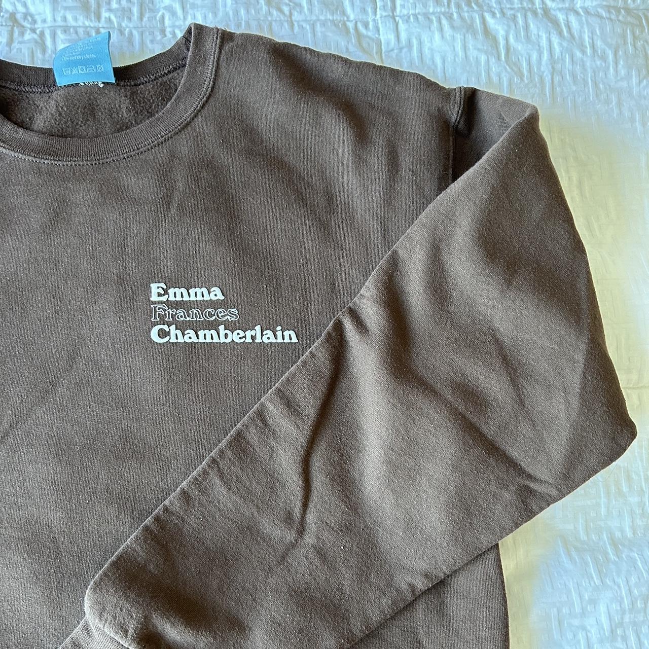 Emma Chamberlain merch brown crewneck Emma Frances... - Depop