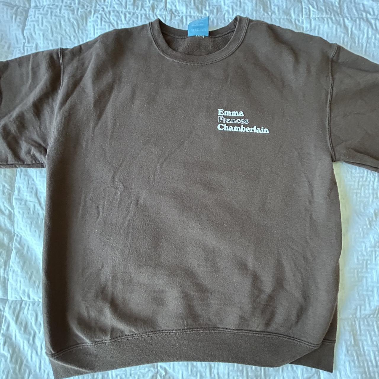 Emma Chamberlain merch brown crewneck Emma Frances... - Depop