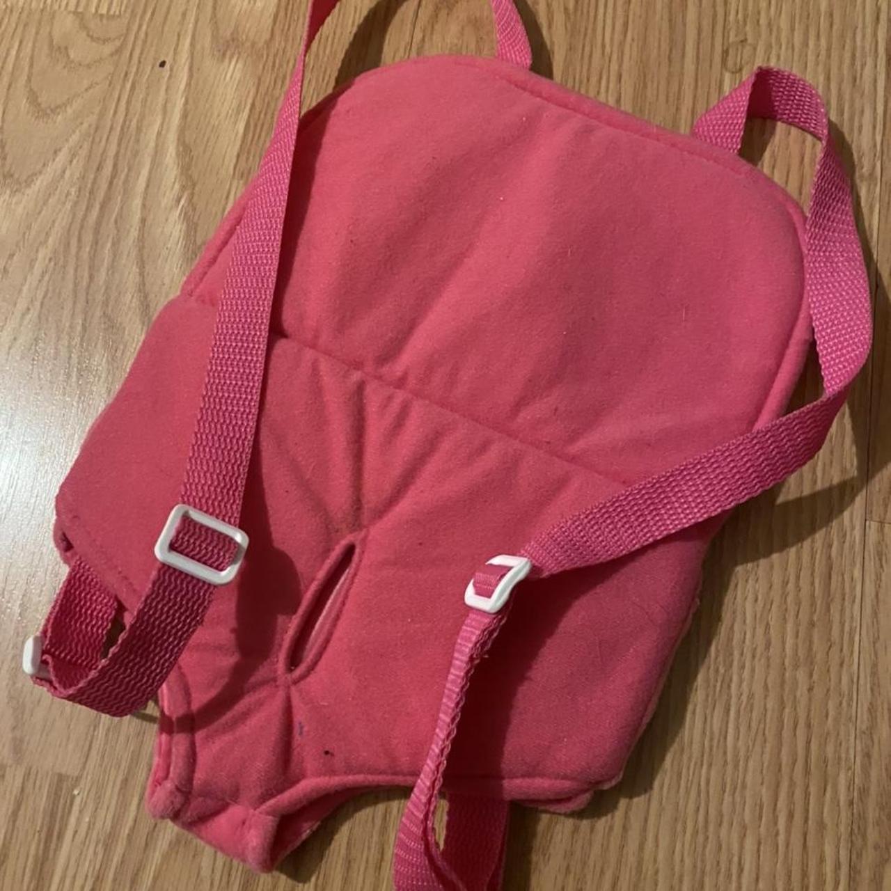 Pink Build-A-Bear backpack with heart pattern. Like... - Depop