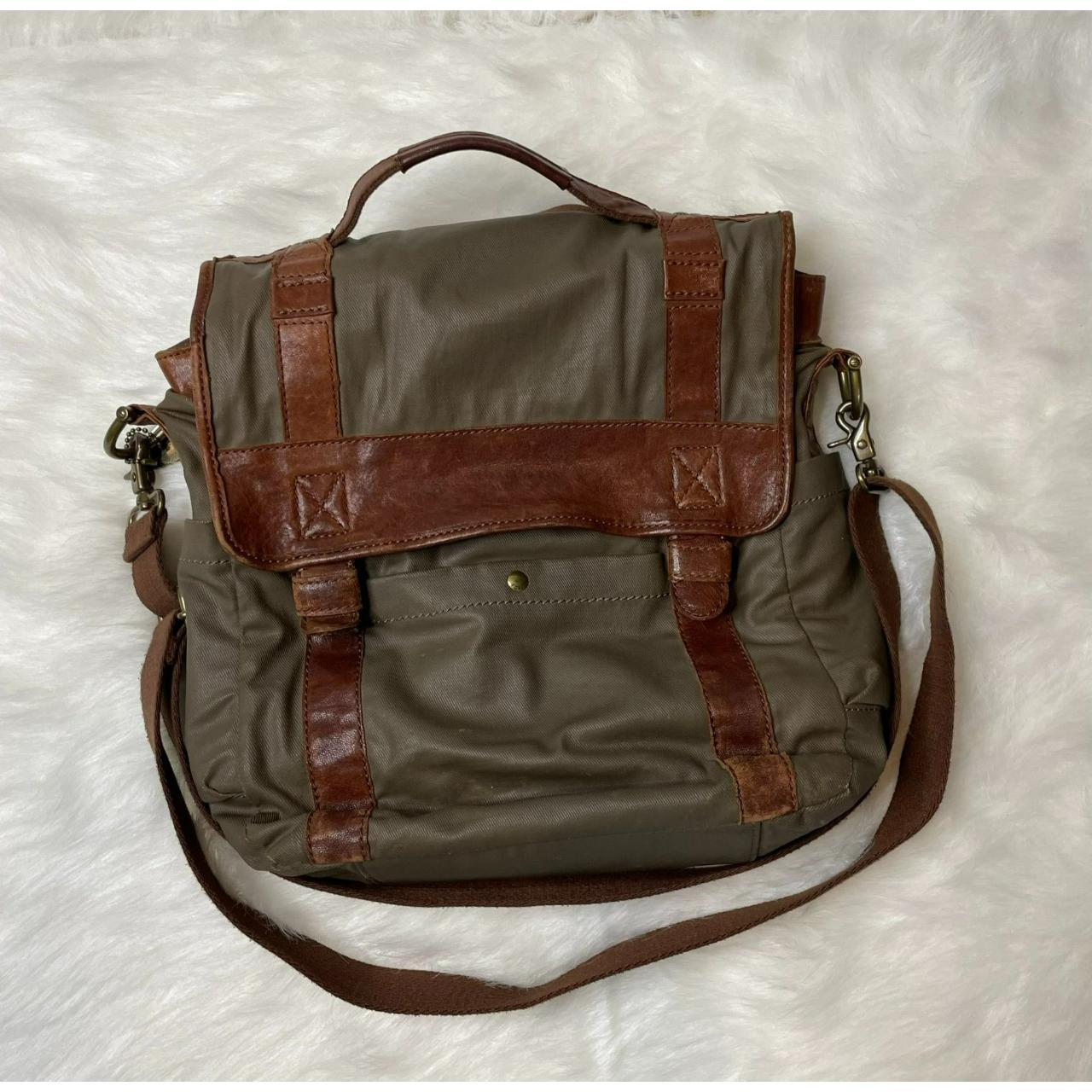 Fossil Men's Brown and Green Bag | Depop