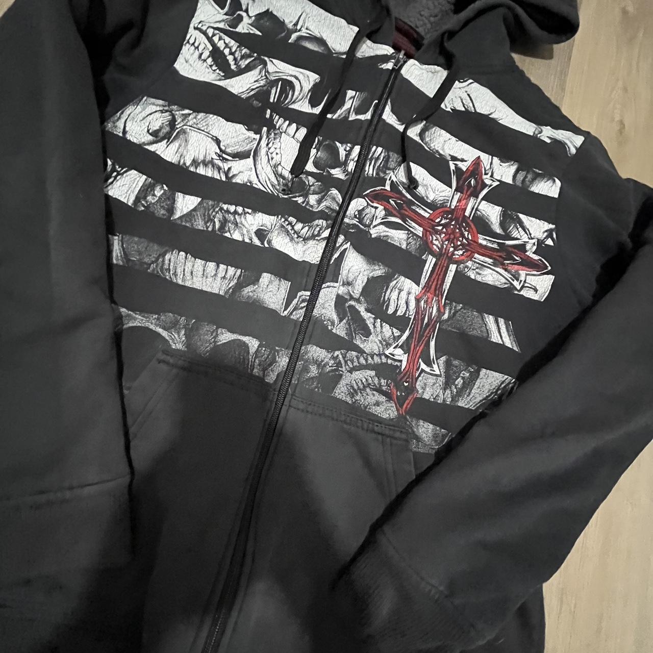 insane mmaelite front & back hit zip up hoodie. only... - Depop