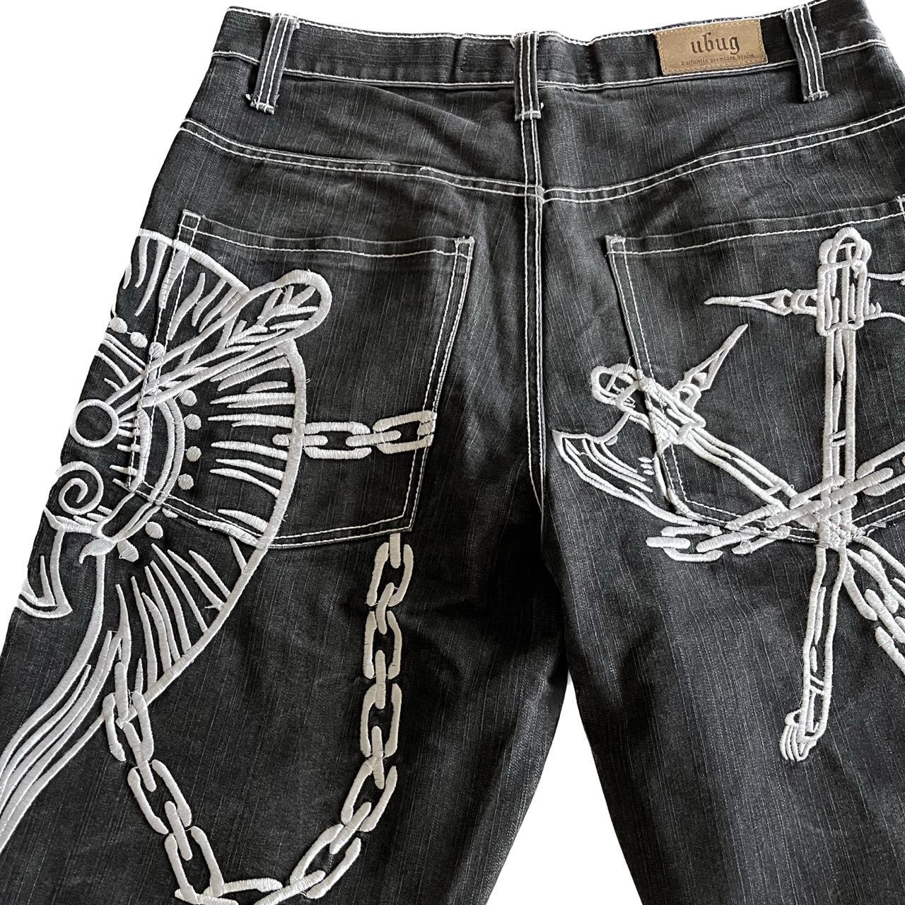 Wide leg skater rap goth y2k jeans by Ubug - Depop