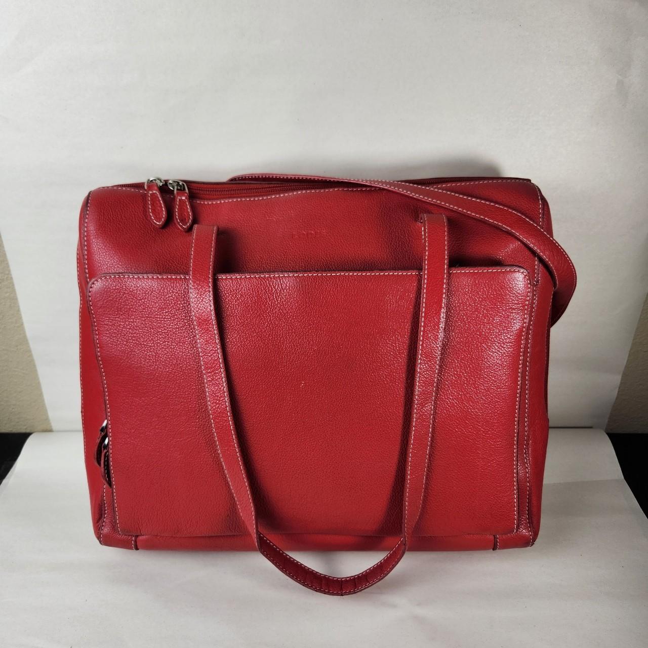 Lodis Red Laptop Bag Briefcase Leather - Depop