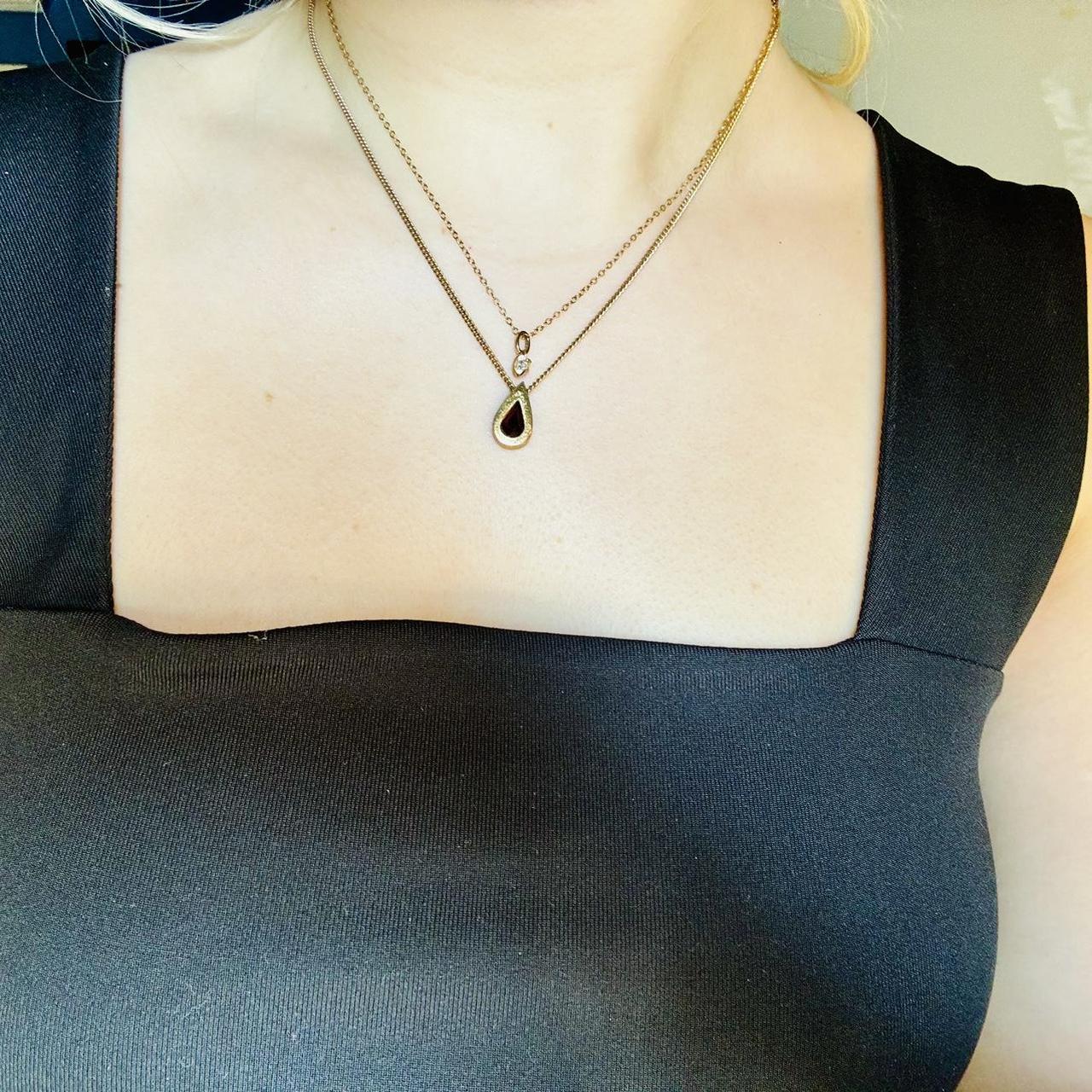 Vintage avon dark ruby stone necklace - Depop