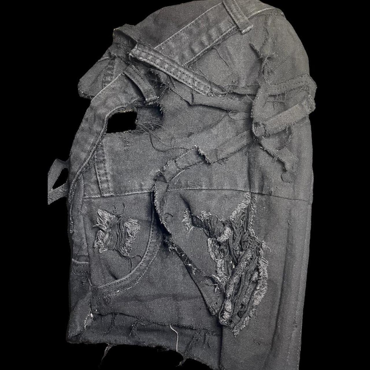 Denim distressed black balaclava #balaclava #denim... - Depop