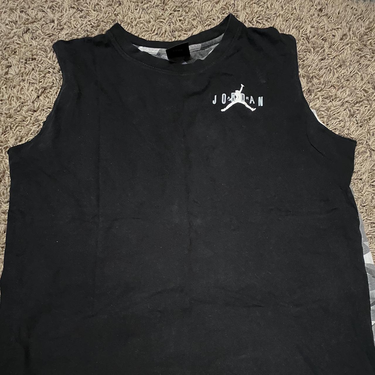 Black and Camo Jordan Tank Top - Depop