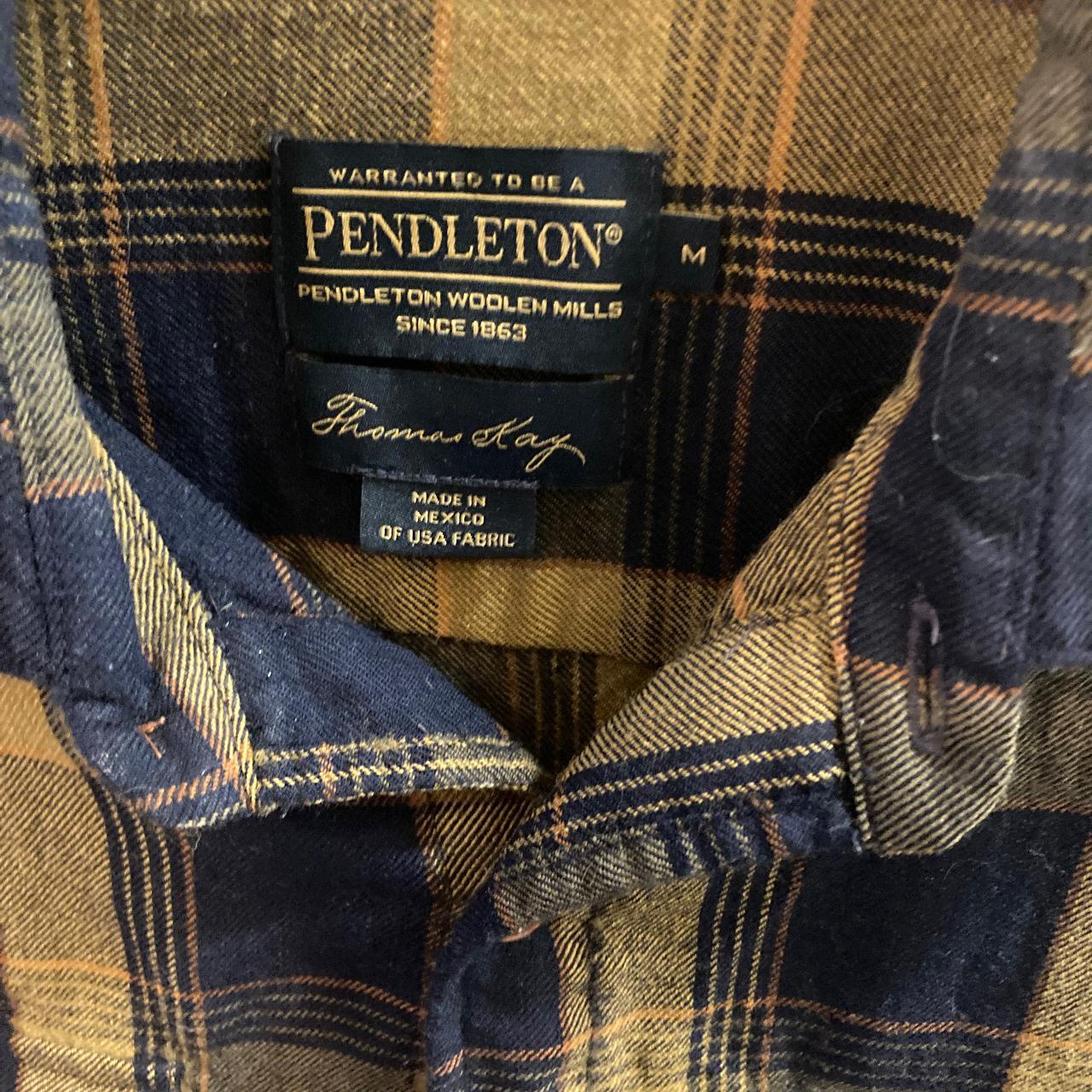 Pendleton Women's Navy and Yellow Shirt | Depop