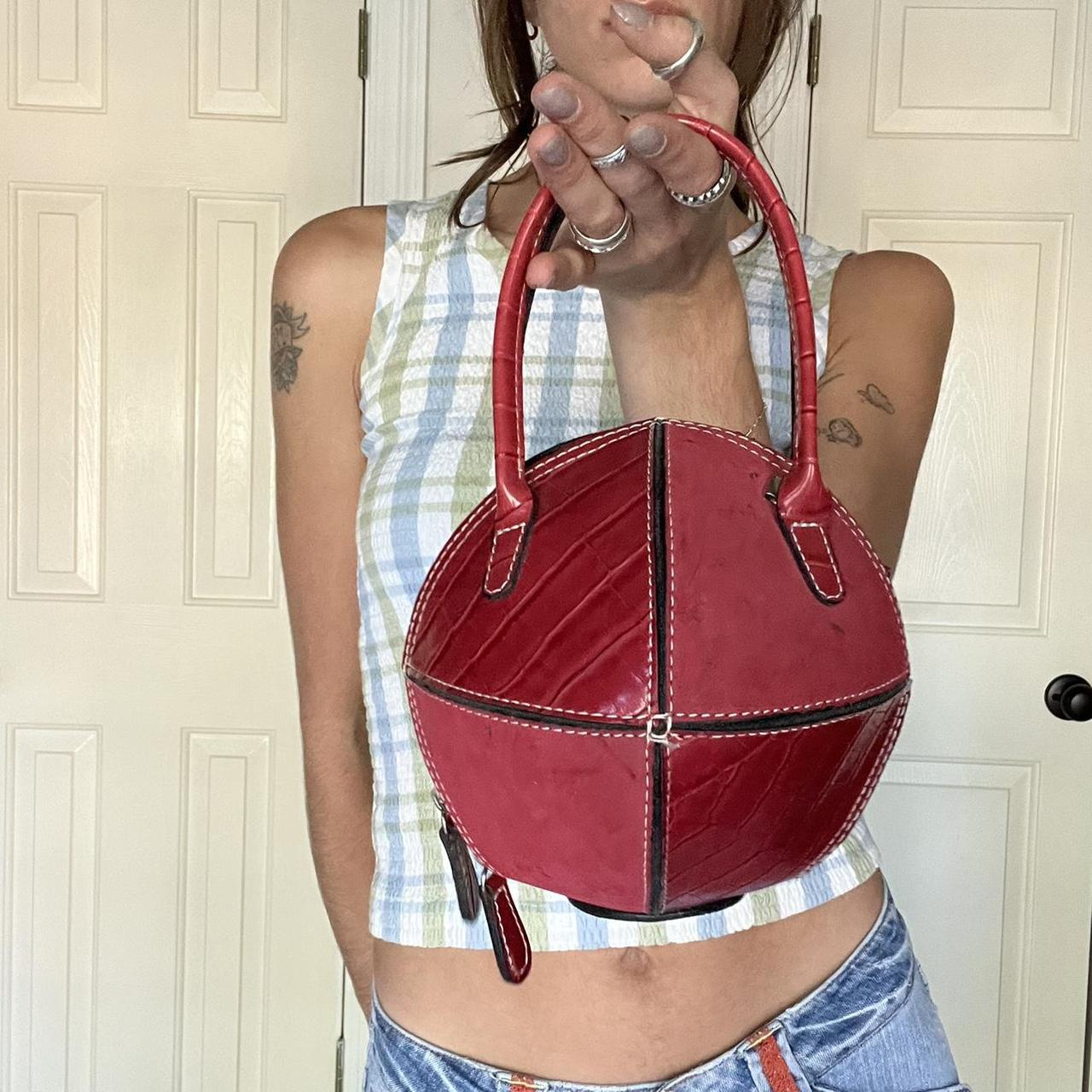 Red fraud leather ball purse 👛 - Depop